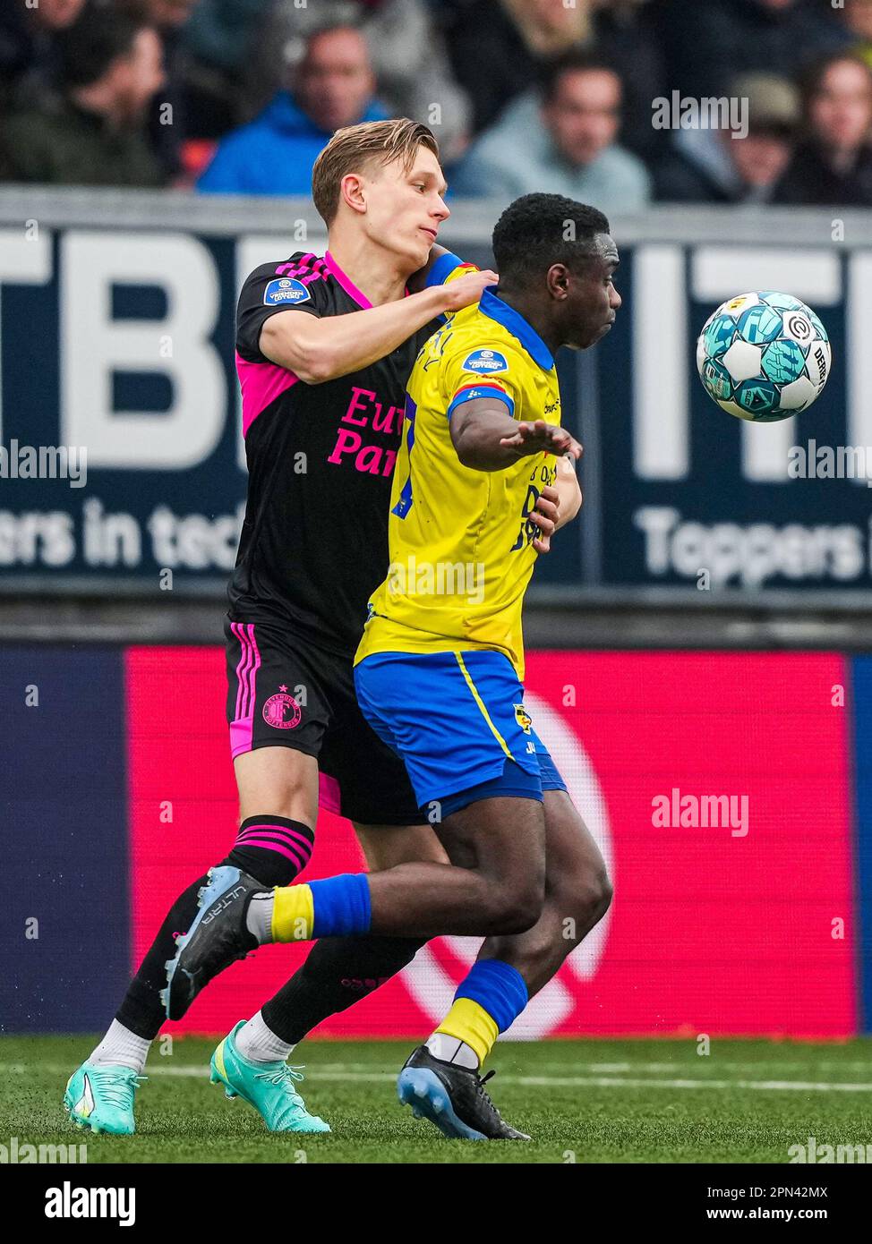 Leeuwarden - Marcus Holmgren Pedersen of Feyenoord, Sekou Sylla of SC ...