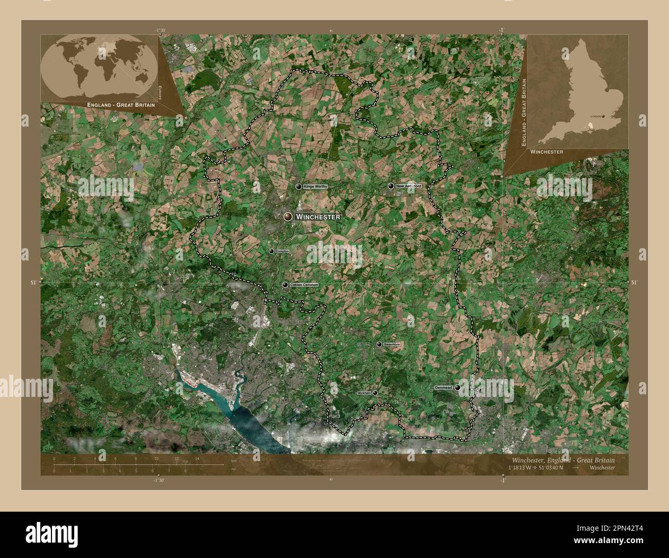 Winchester, non metropolitan district of England - Great Britain. Low ...