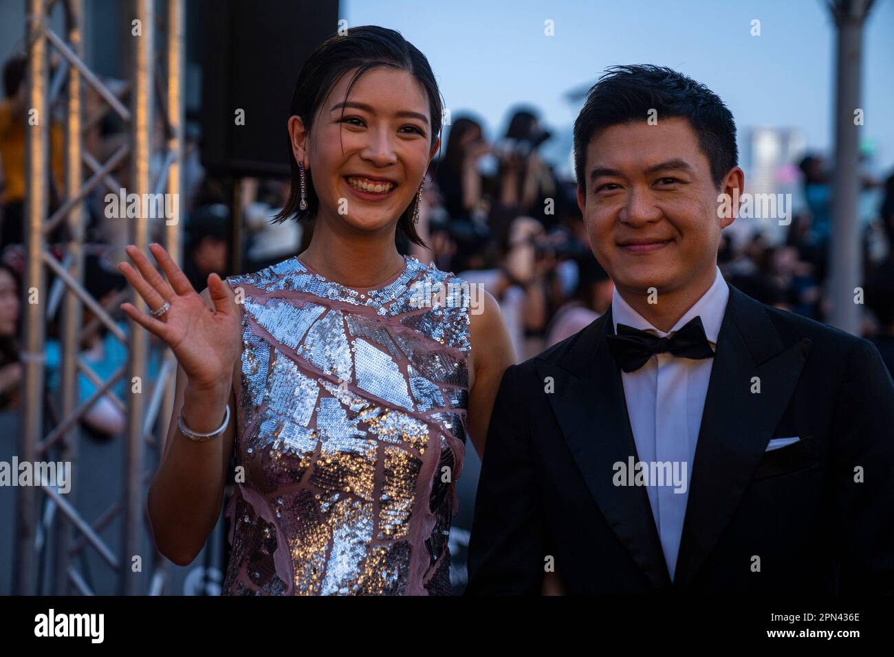 Actor Jennifer Yu, left, and her husband arrive on the red carpet for ...
