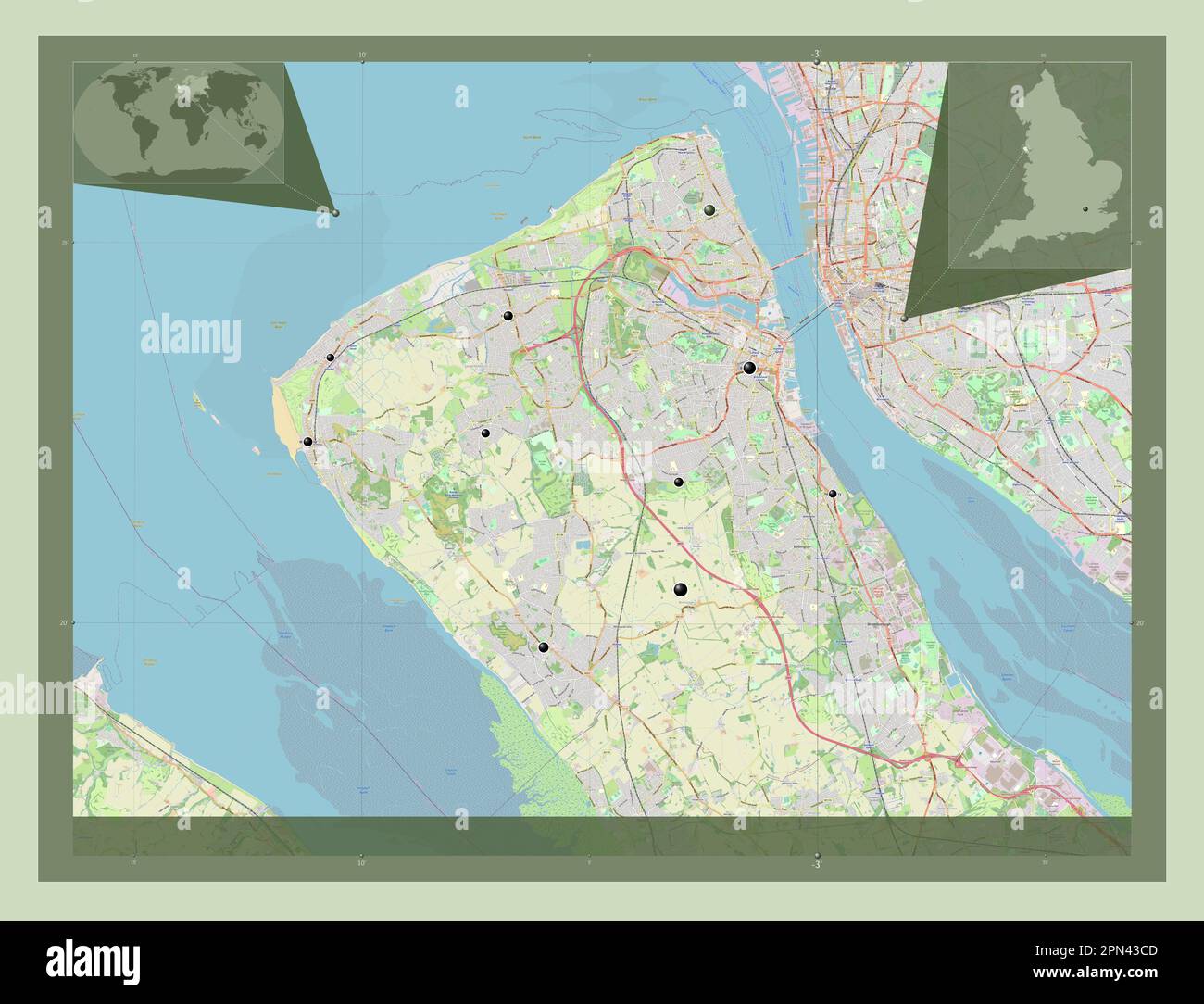 Wirral, metropolitan district of England - Great Britain. Open Street ...