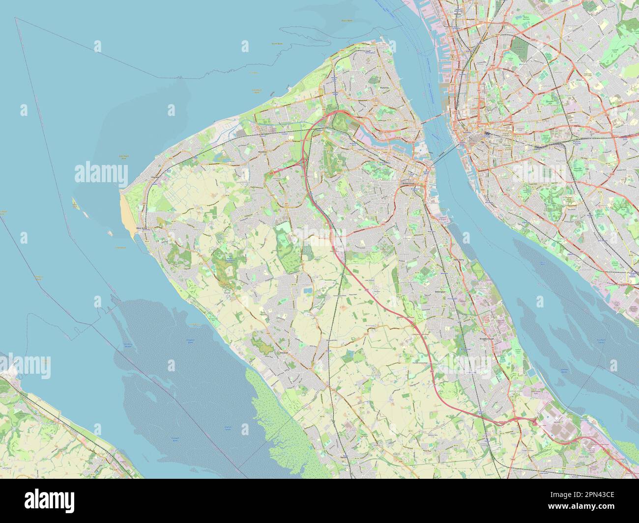 Wirral, metropolitan district of England - Great Britain. Open Street ...