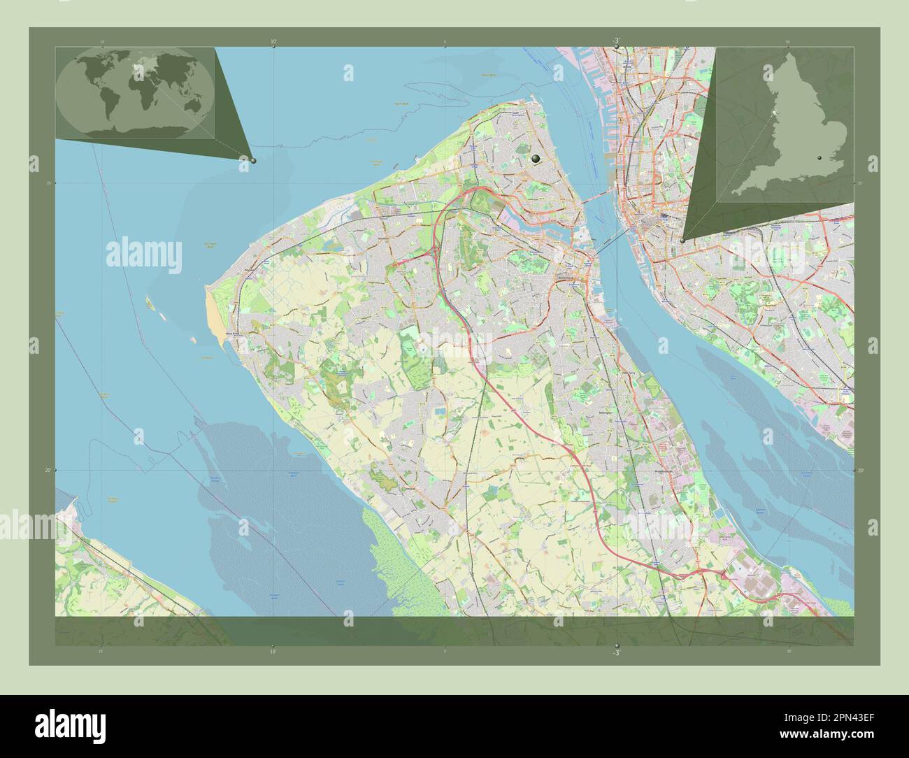 Wirral, metropolitan district of England - Great Britain. Open Street ...