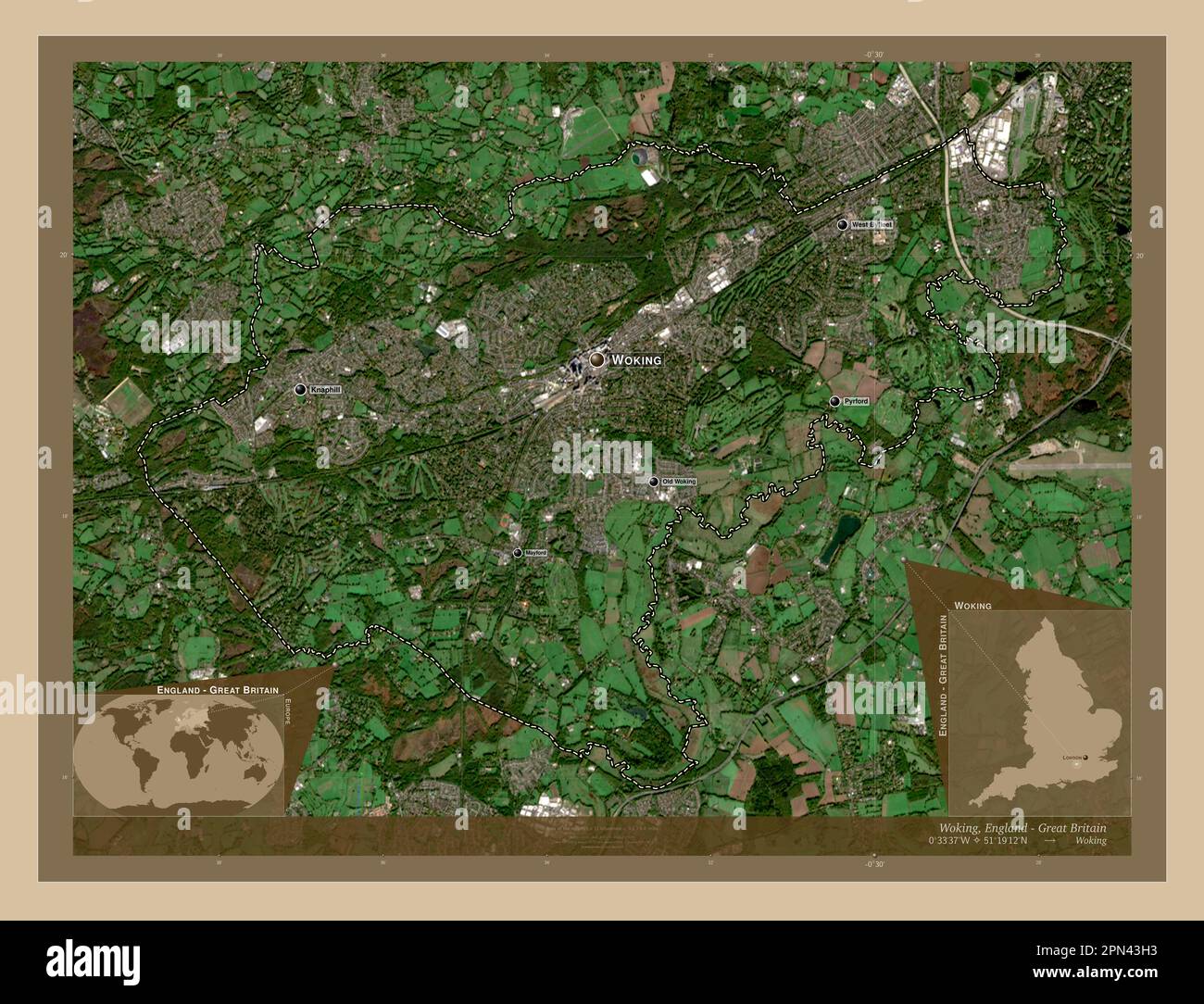 Woking, non metropolitan district of England - Great Britain. Low ...