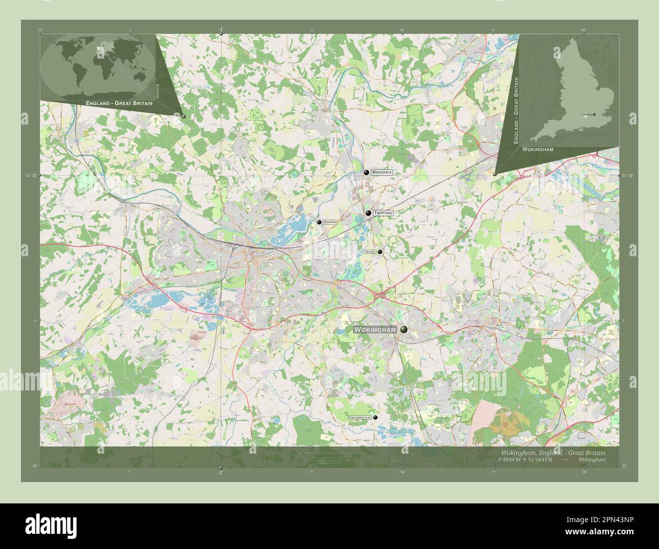 Wokingham, unitary authority of England - Great Britain. Open Street ...