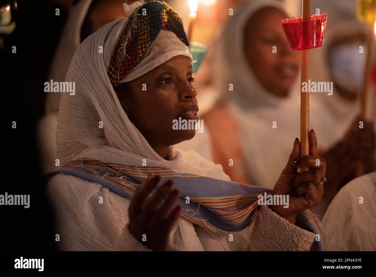 Athens, Greece. 16th Apr, 2023. Believers follow the easter ritual and ...