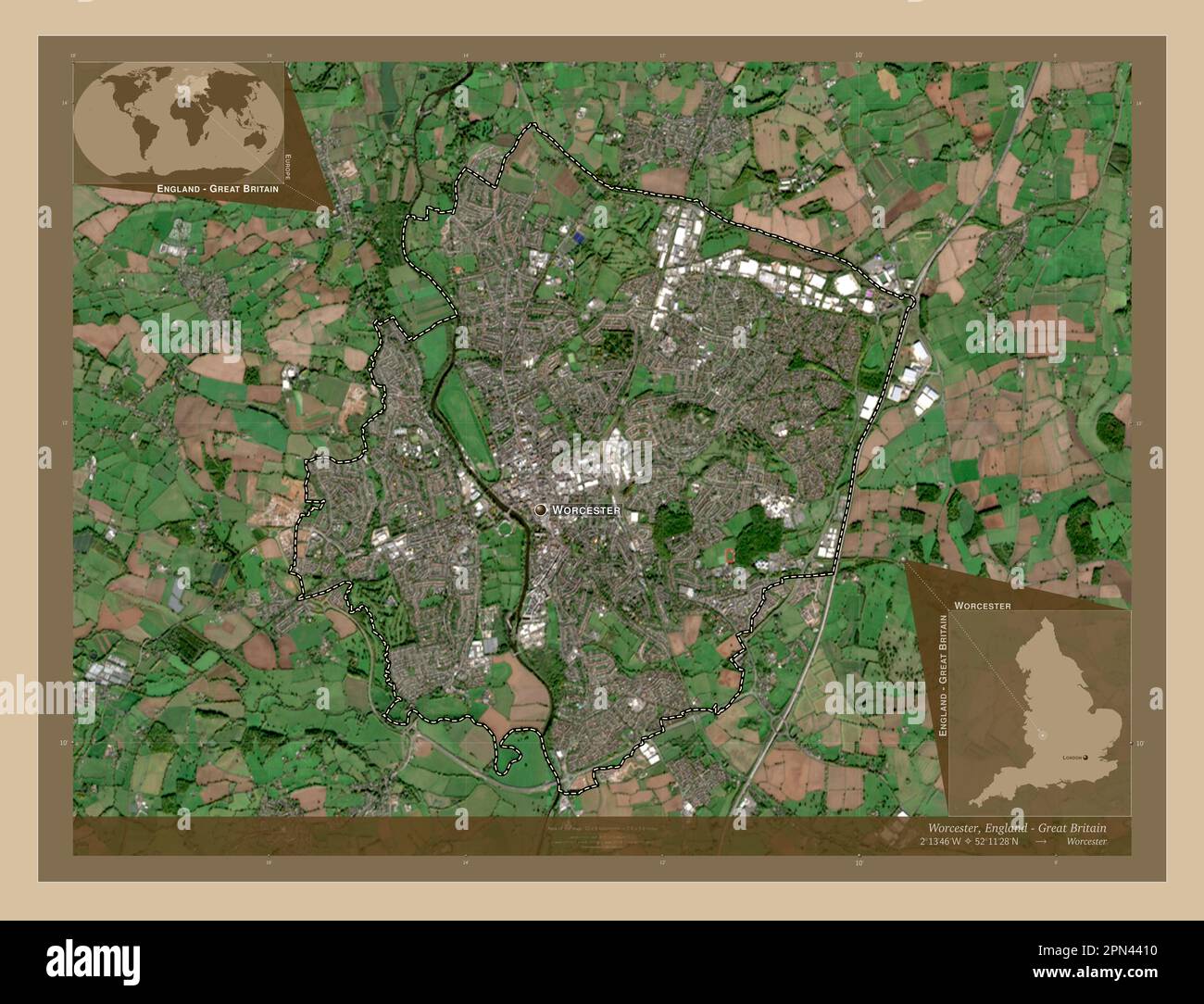 Worcester, administrative county of England - Great Britain. Low ...