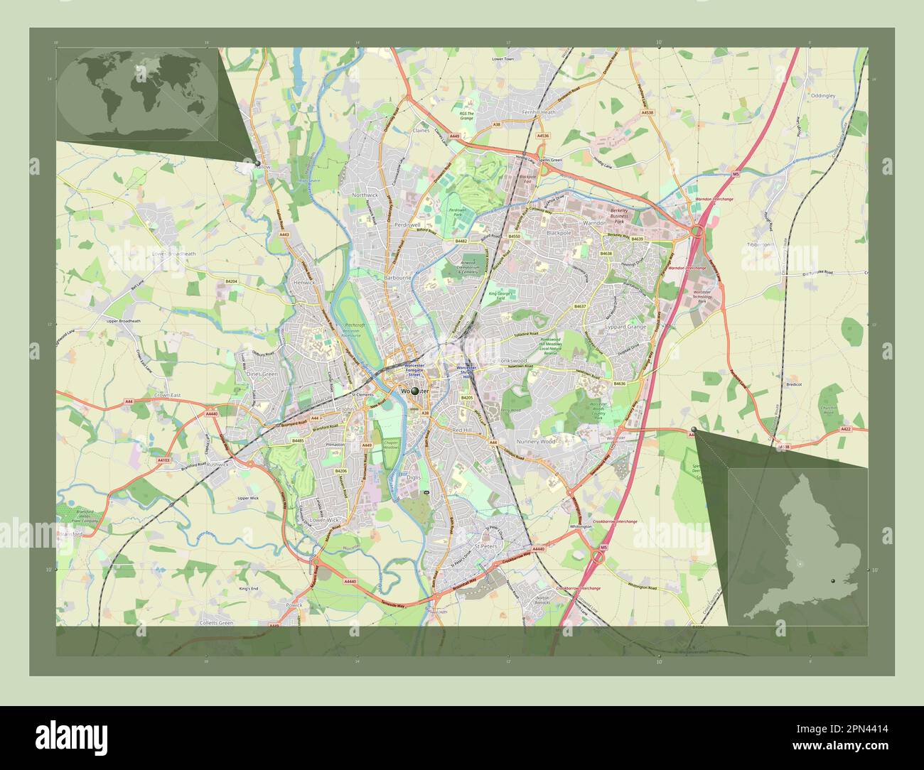 Worcester, administrative county of England - Great Britain. Open ...