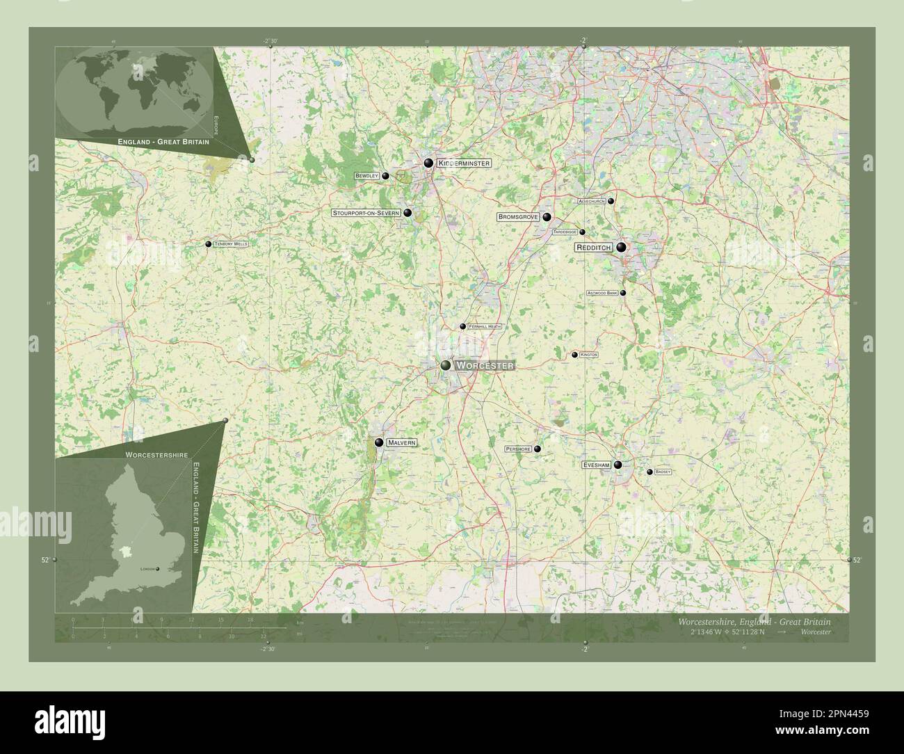 Worcestershire, administrative county of England - Great Britain. Open ...