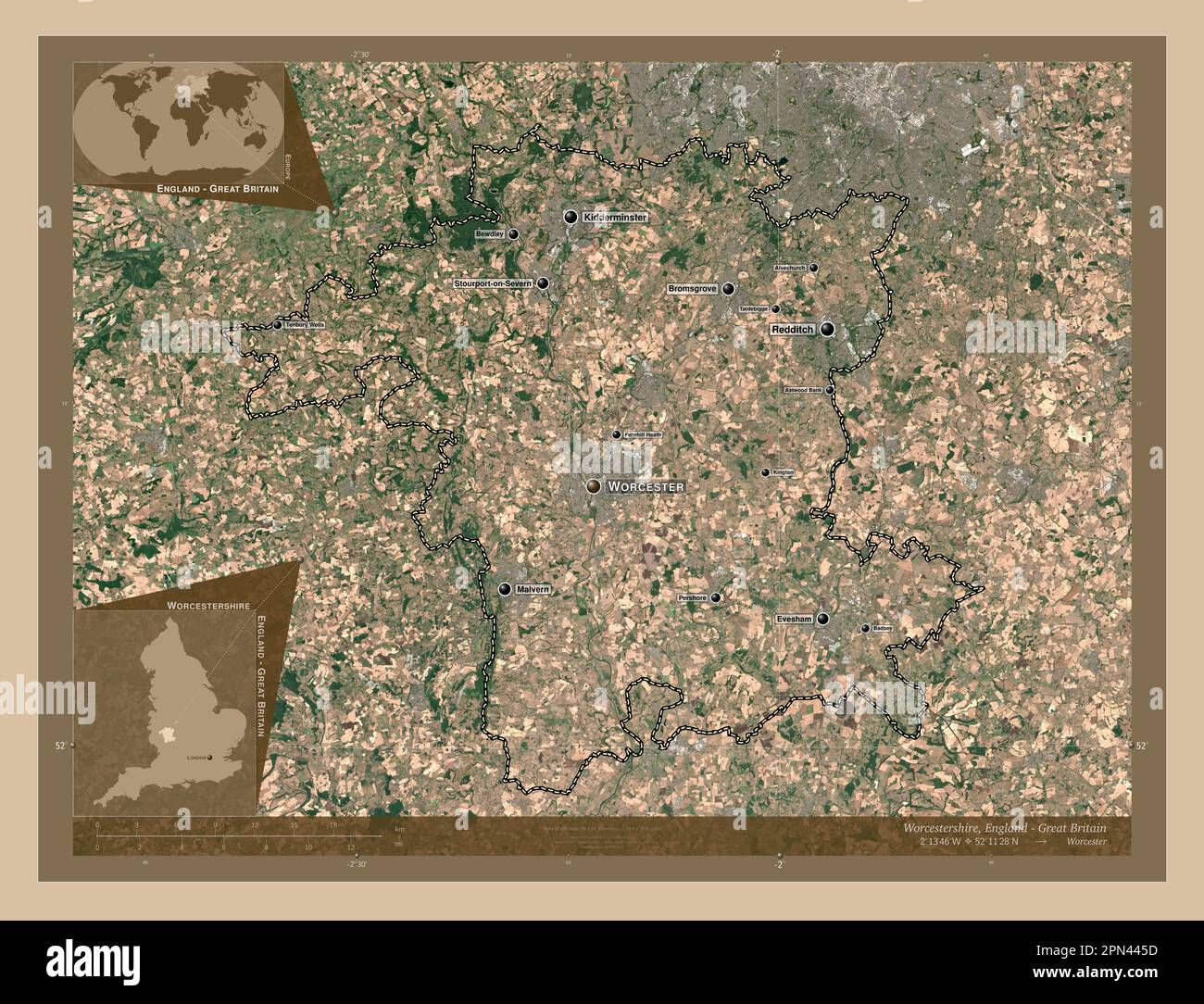 Worcestershire, administrative county of England - Great Britain. Low ...
