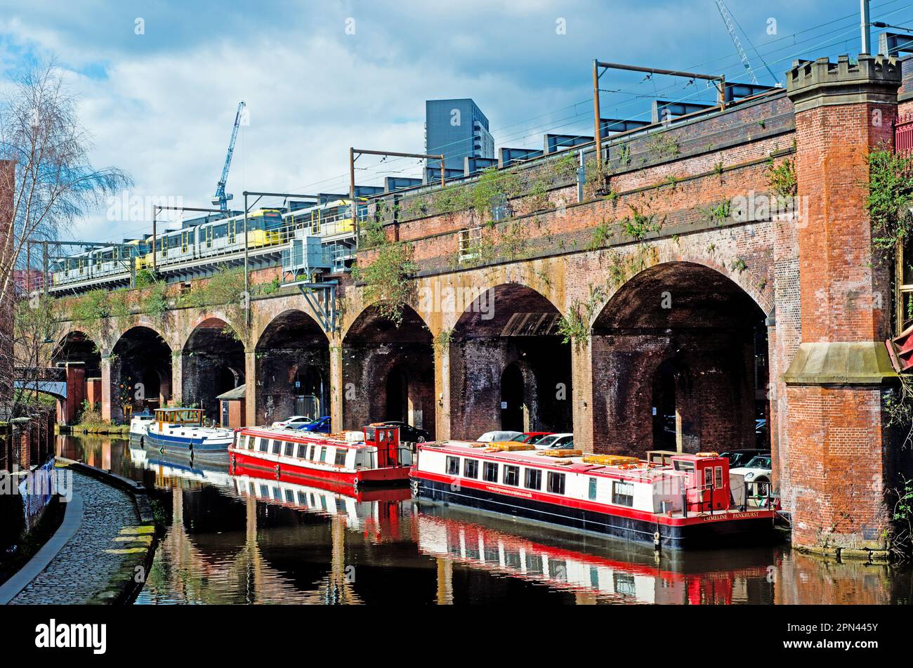 Trams and Boats, Great Bridgewater Canal, Castlefield, Manchester ...