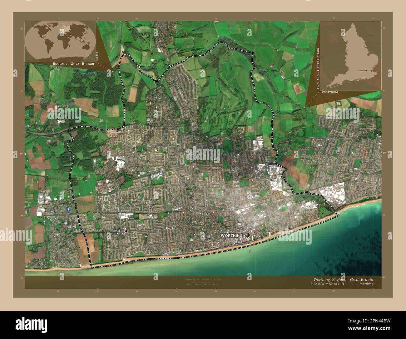 Worthing, non metropolitan district of England - Great Britain. Low ...