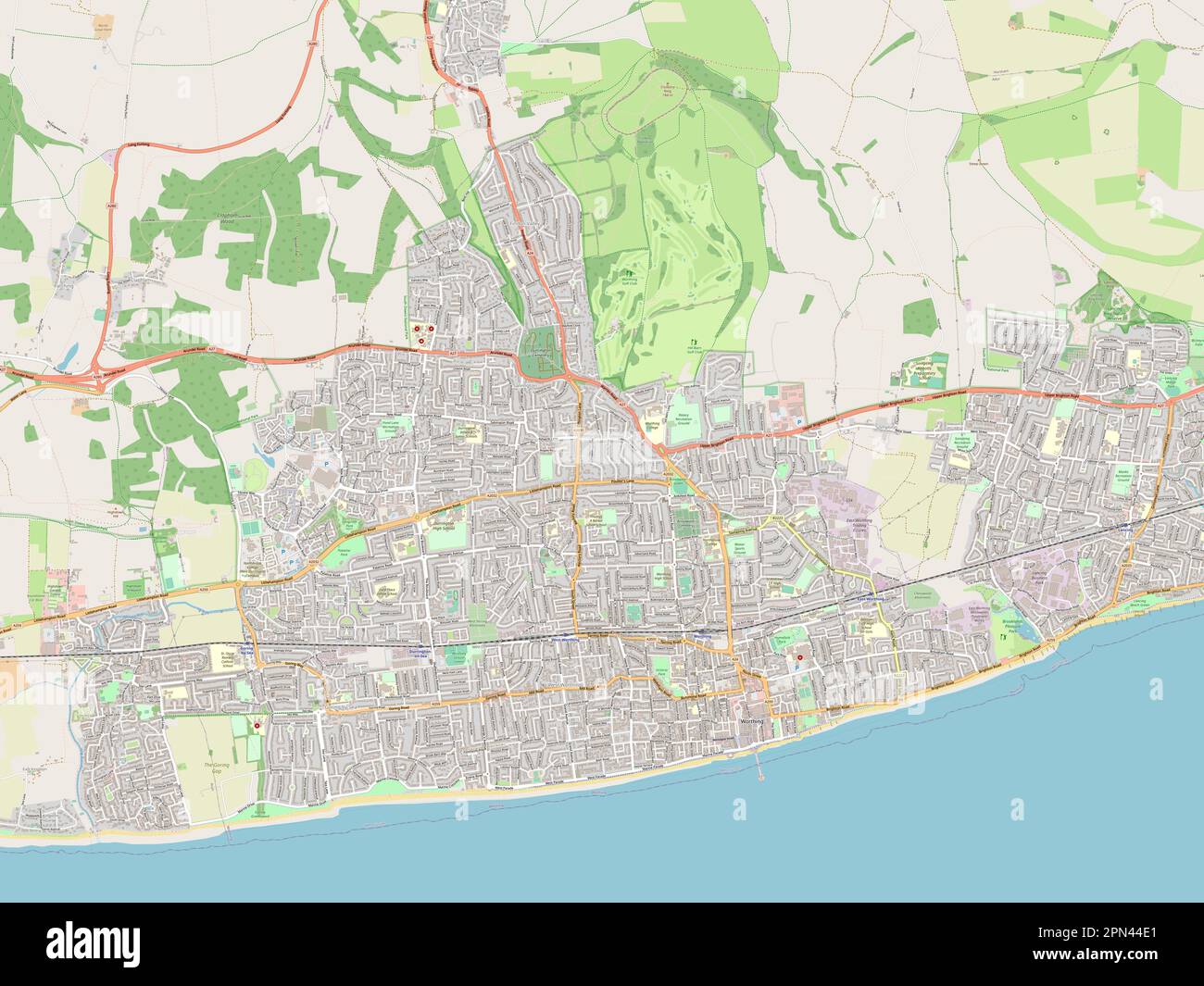 Worthing map hi-res stock photography and images - Alamy