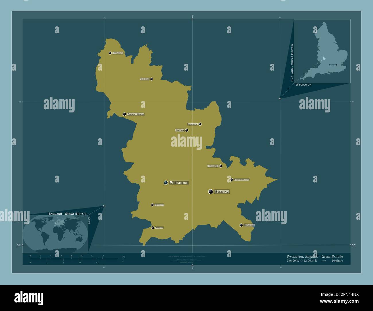 Map of evesham hi-res stock photography and images - Alamy