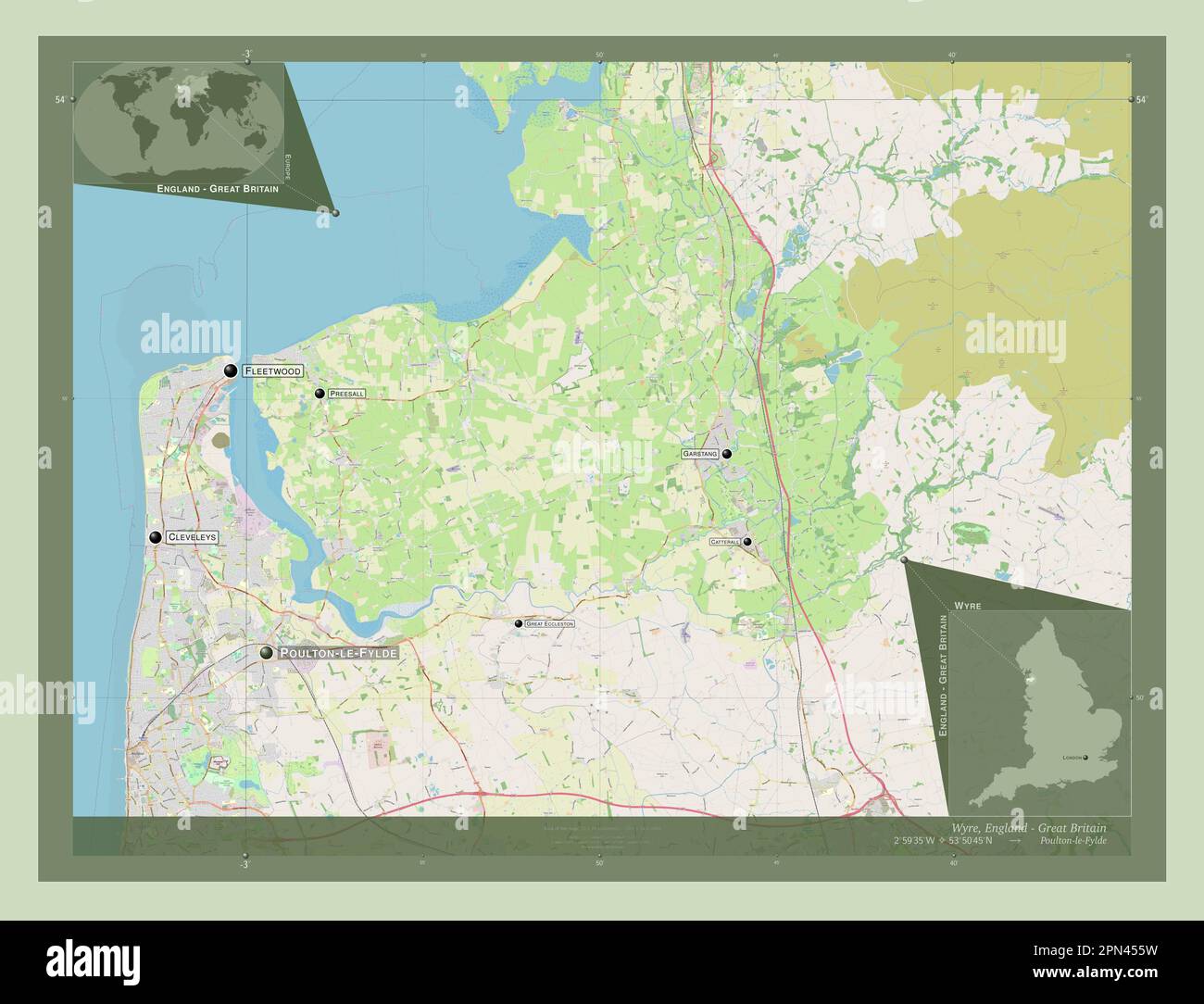 Wyre, non metropolitan district of England - Great Britain. Open Street ...
