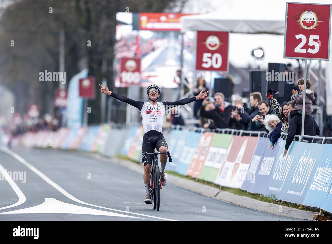 VALKENBURG - Tadej Pogacar celebrates his victory during the 57th ...
