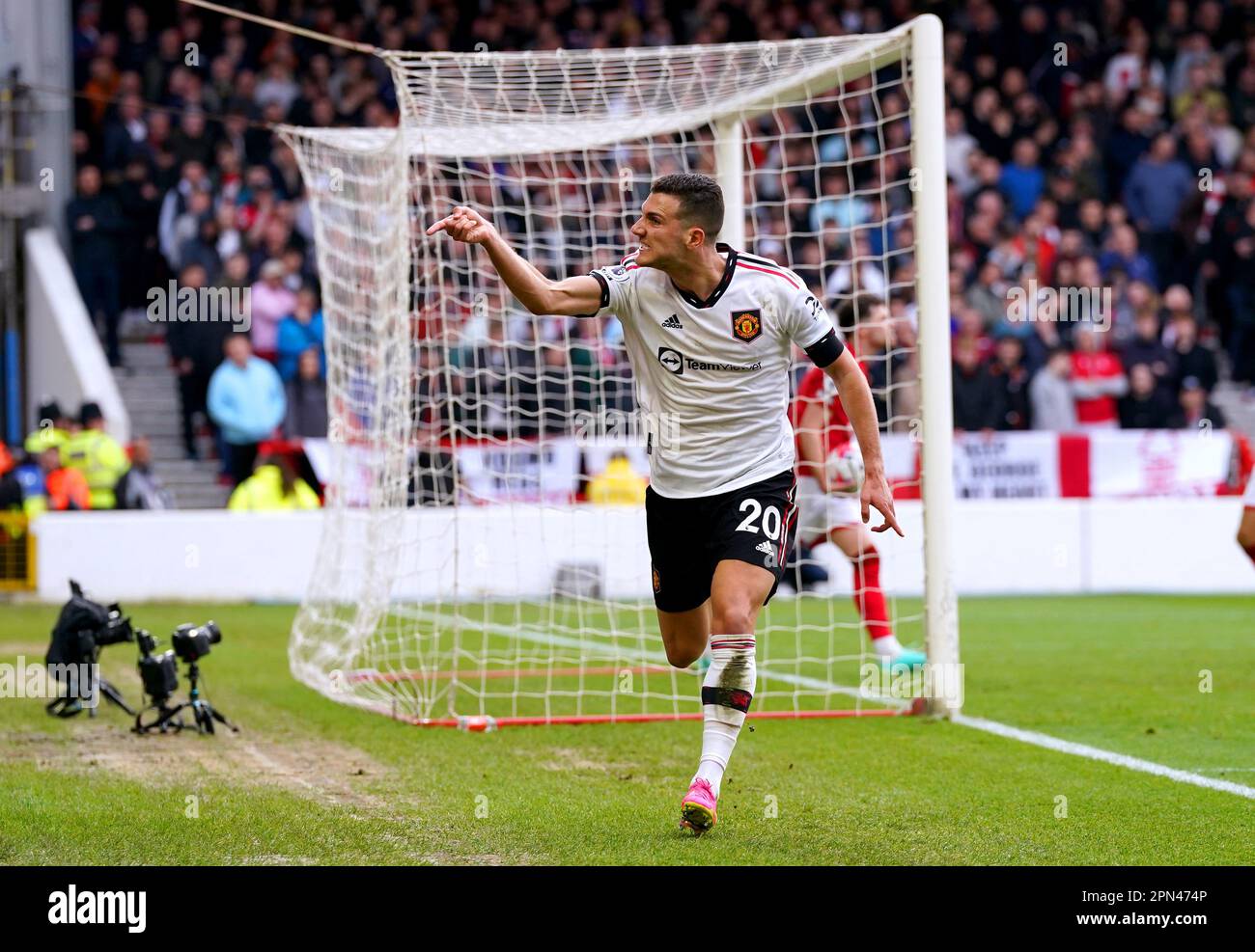 Manchester United's Diogo Dalot celebrates scoring their side's second ...