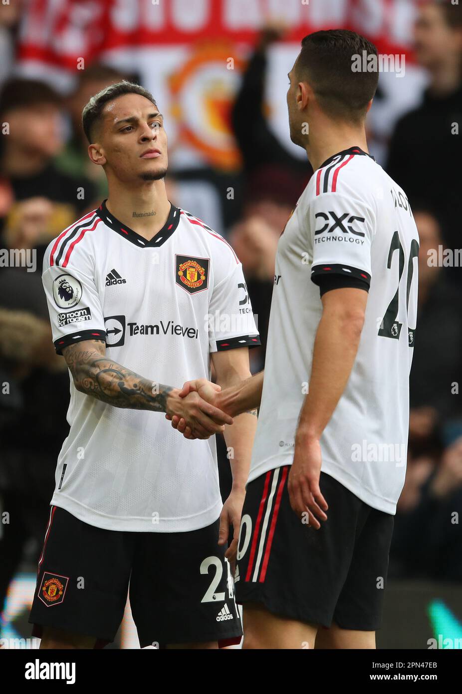 Nottingham, UK. 16th Apr, 2023. First goal scorer Antony of Manchester ...
