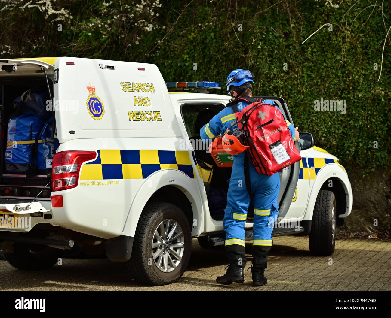 Brixham, Devon, UK. 16th Apr, 2023. On a warm afternoon an Emergency ...