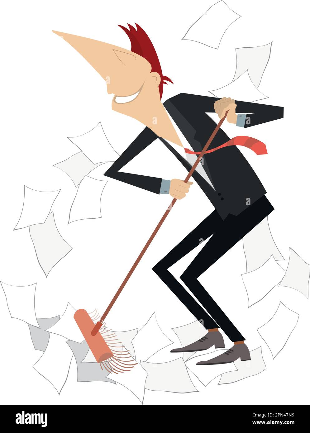 Cartoon illustration man cleaning up Cut Out Stock Images & Pictures ...