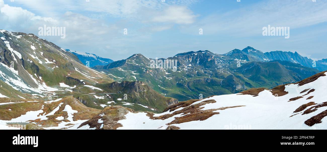 Summer Alps mountain (view from Grossglockner High Alpine Road Stock ...