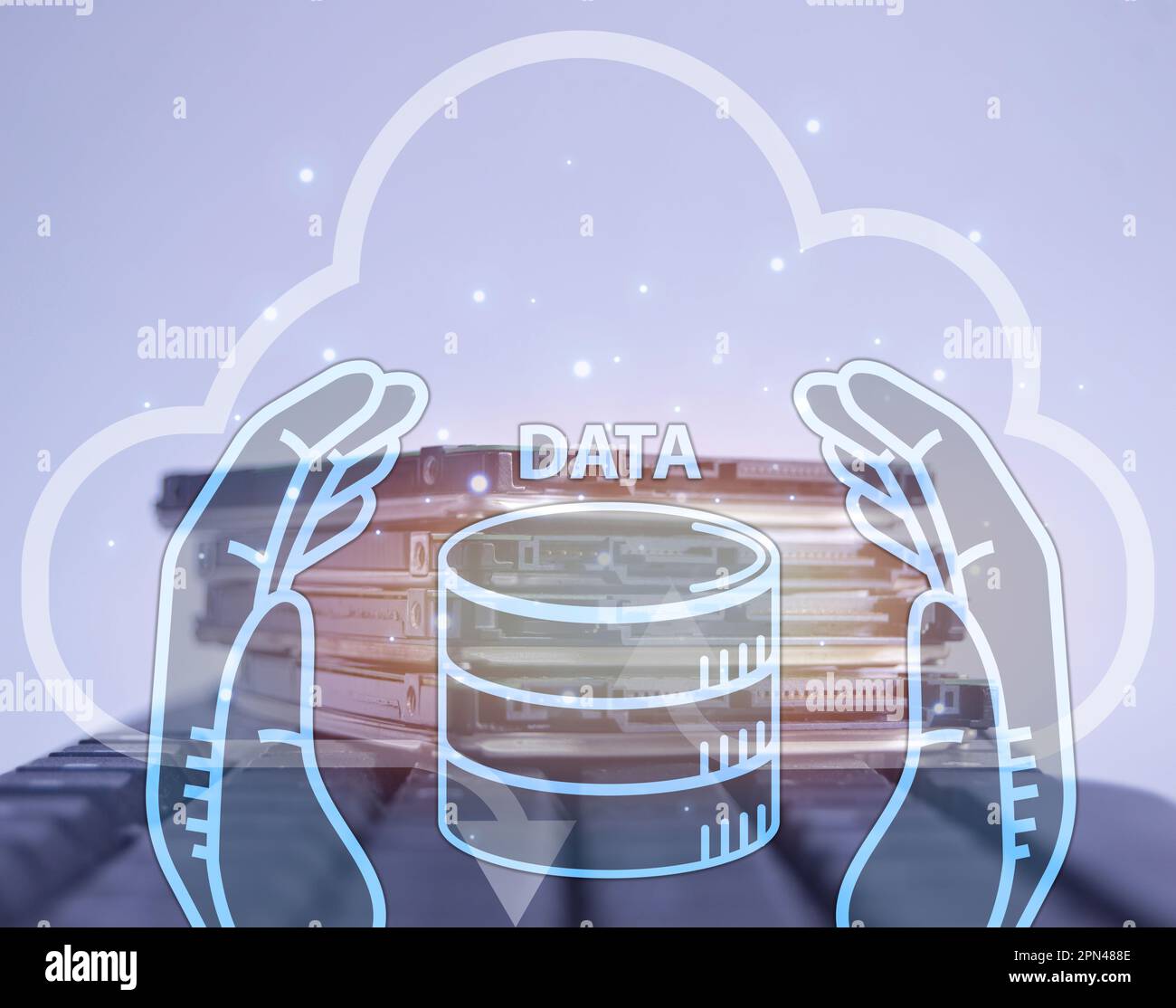 Big data storage and analytics in the cloud or on external server Stock ...