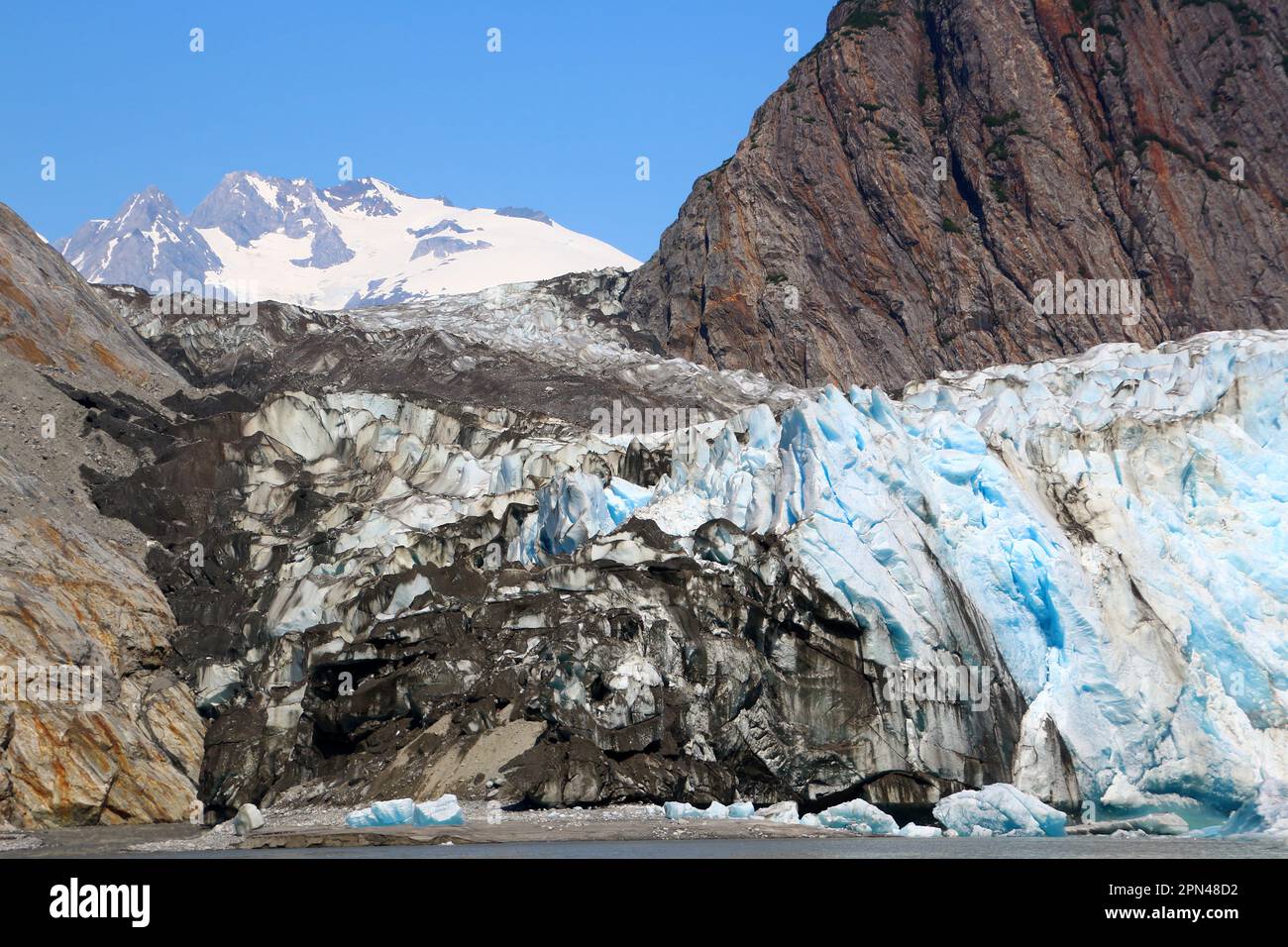 Alaska, glacier edge of the South-Sawyer-Glacier in the Tracy Arm Fjord in the Boundary Ranges ...