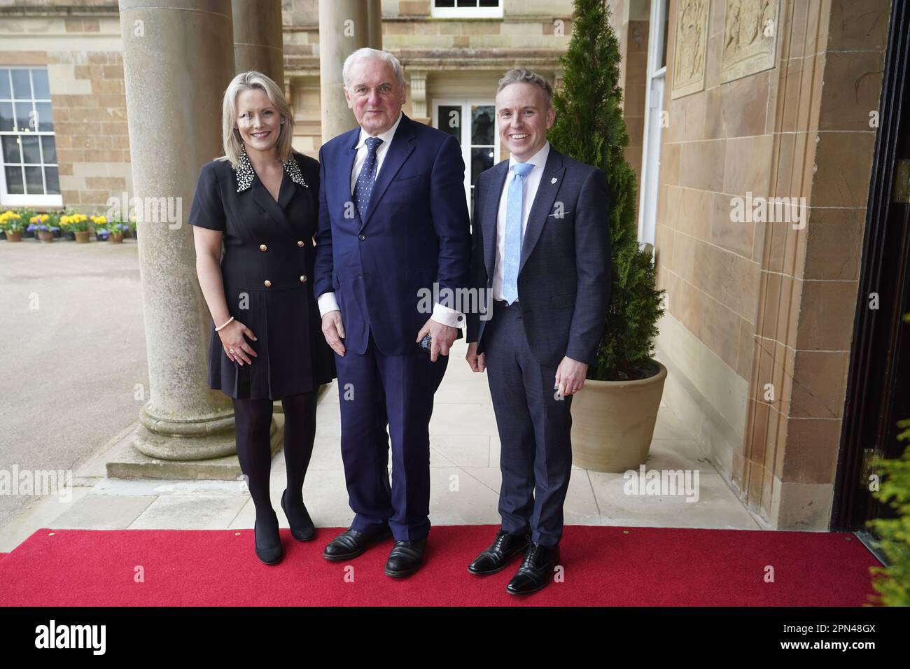Former taoiseach Bertie Ahern is welcomed by Laura McCorry of ...