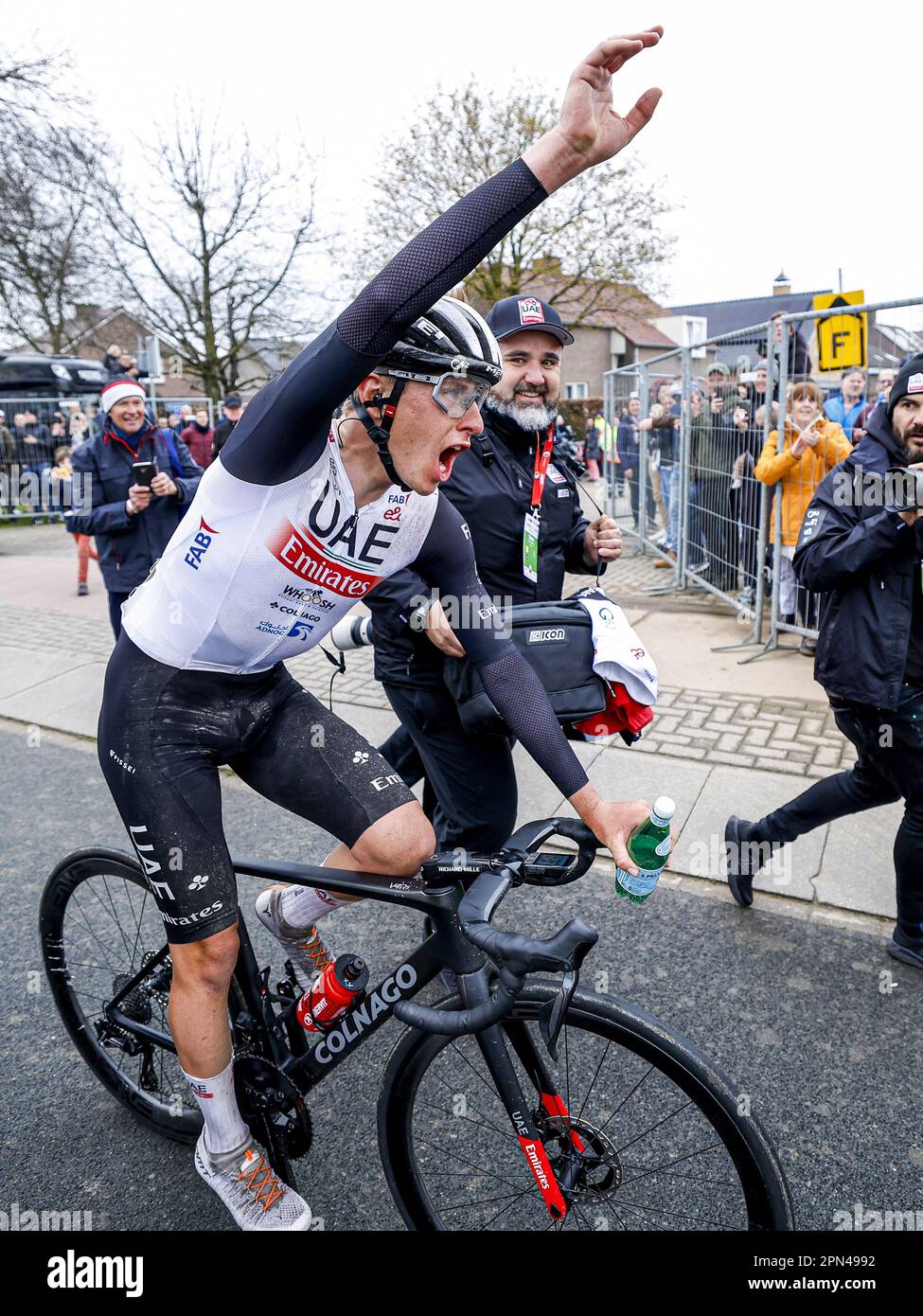 VALKENBURG - Tadej Pogacar celebrates his victory during the 57th ...