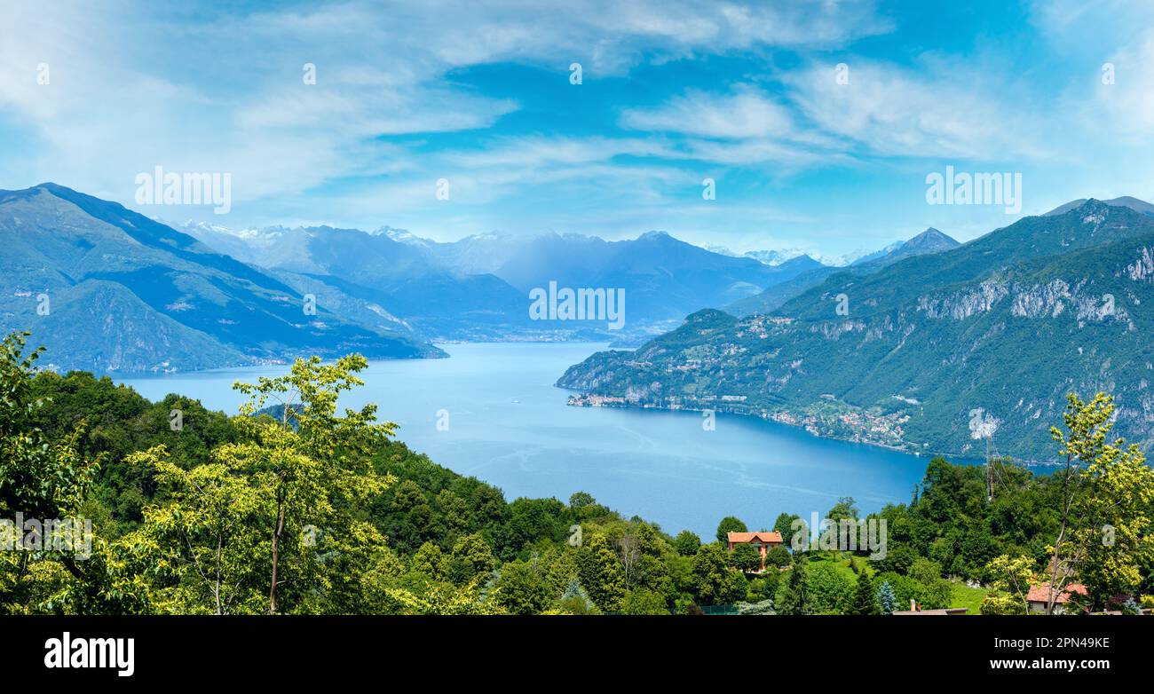Alpine Lake Como summer view from mountain top (Italy Stock Photo - Alamy
