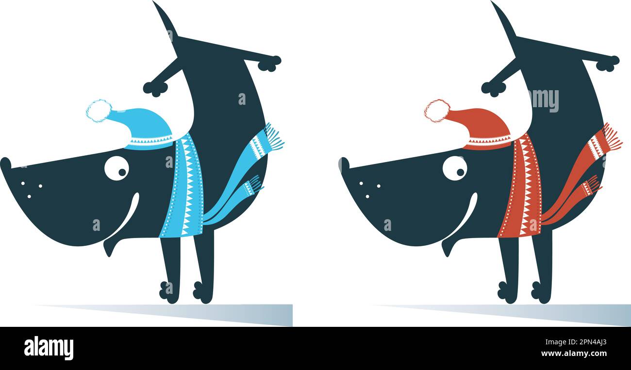 Happy smiling cartoon dog stays head over heels isolated. Happy smiling ...