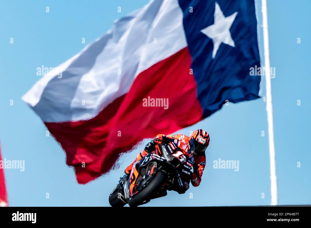 Texas, USA. 16th Apr, 2023. Morning warmups as Maverick Vinales #12 ...