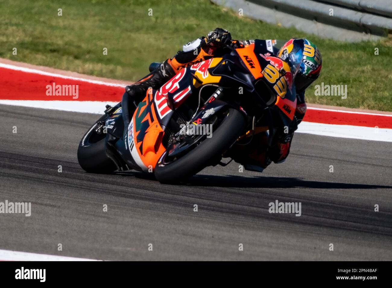 Texas, USA. 16th Apr, 2023. Morning warmups as Brad Binder #33 with Red ...