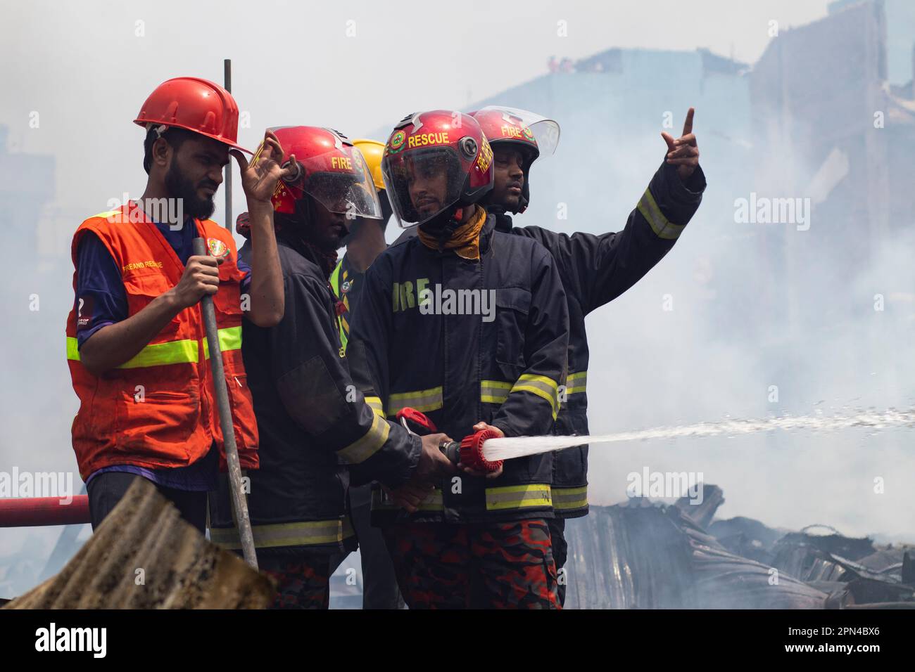 4 April, 2023. Fire in Bongobazar Market Stock Photo - Alamy