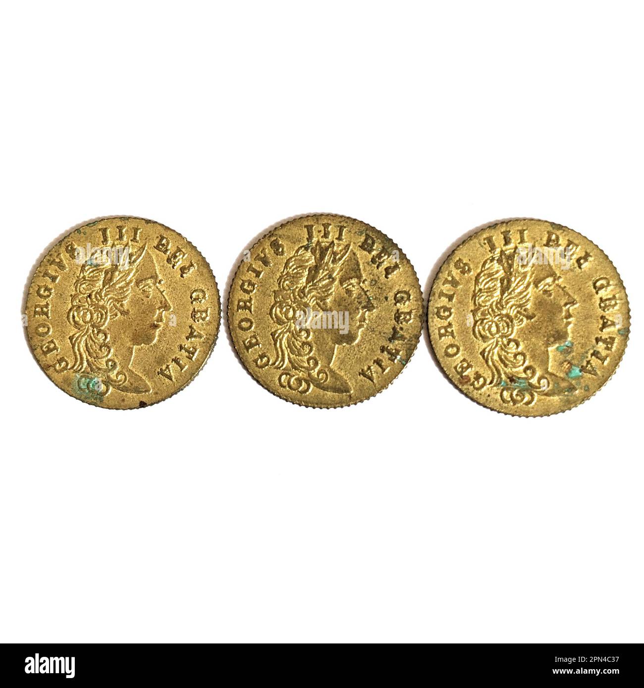 A 3 Brass Gaming Tokens In Memory of the Good Old Days with 1797 Date ...