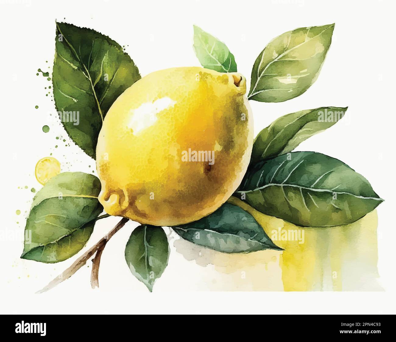 watercolor lemon neon color white background Stock Vector Image & Art ...