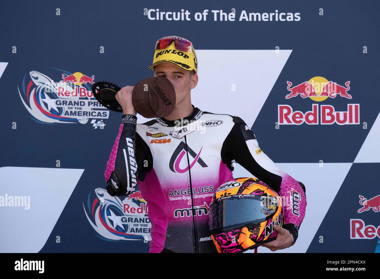 The Americas. 16th Apr, 2023. Ivan Ortola (48) takes the win Moto3 at ...