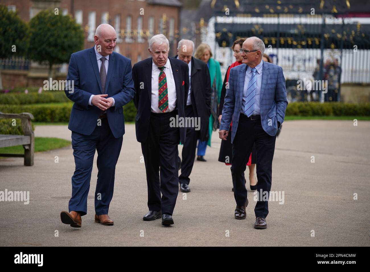(left to right) Mark Durkan, Paul Murphy and Martin McAleese arrive at ...
