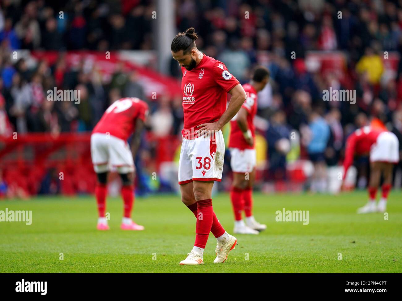 Nottingham Forest's Felipe appears dejected at the end of the Premier ...
