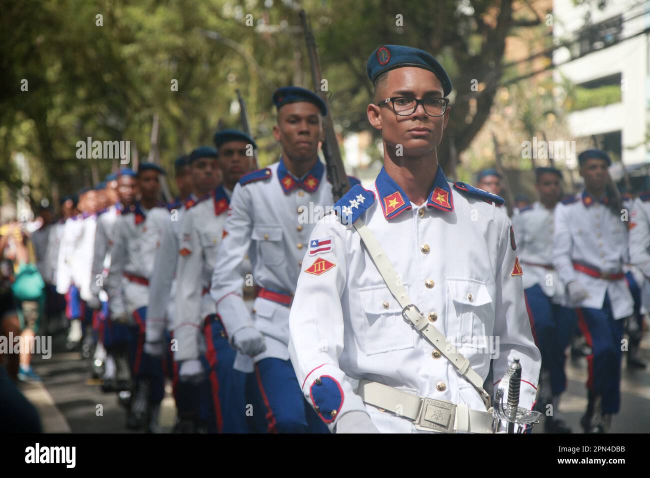 salvador, bahia, brazil - september 7, 2022: military personnel of the Brazilian Navy ...