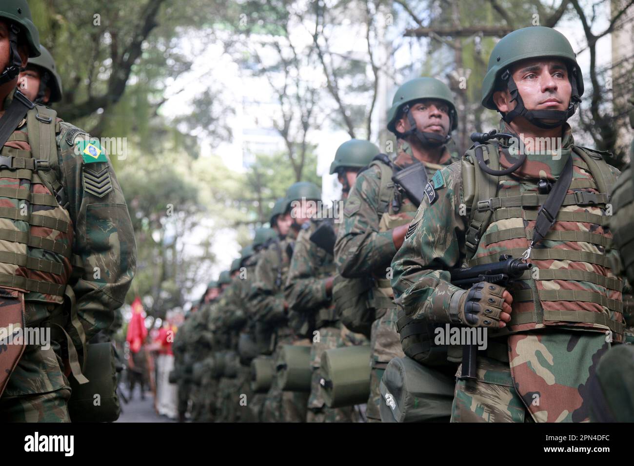 salvador, bahia, brazil - september 7, 2022: military personnel of the ...