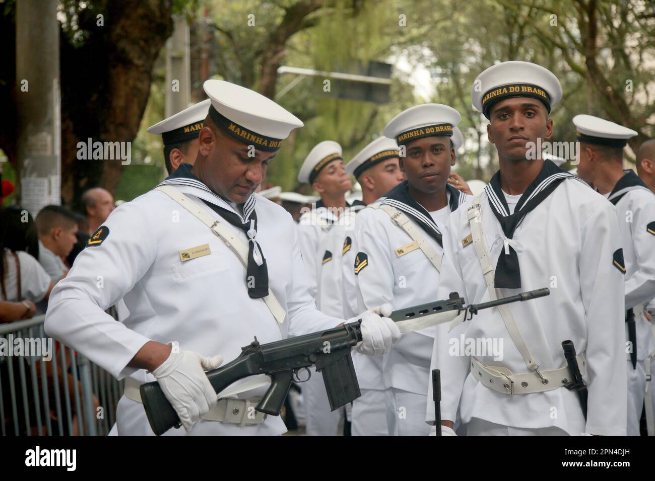salvador, bahia, brazil - september 7, 2022: military personnel of the ...