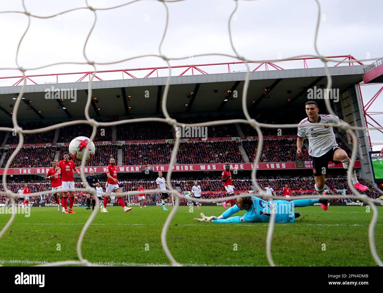 Manchester United's Diogo Dalot scores their side's second goal of the ...
