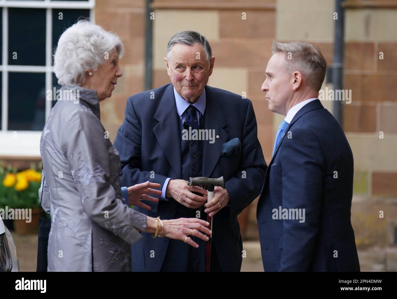 John de Chastelain and wife Mary Ann is welcomed by Ryan Feeney (right ...