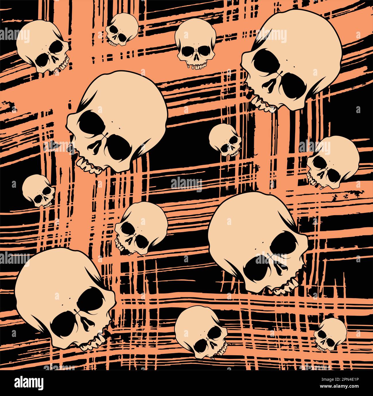 Grunge seamless vector background with scull for design Stock Vector ...