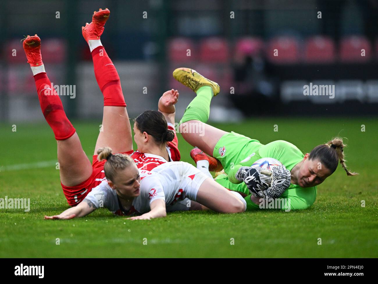 Leipzig, Germany. 16th Apr, 2023. Soccer, Women: DFB Cup, RB Leipzig ...