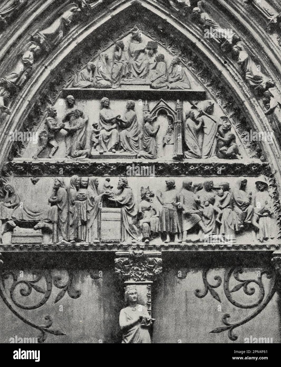 Tympanium of the North Transept Doorway, Cathedral of Notre Dame, Paris ...