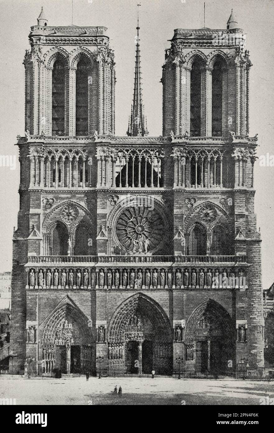 The West Front, Cathedral of Notre Dame, Paris, France, circa 1900 ...