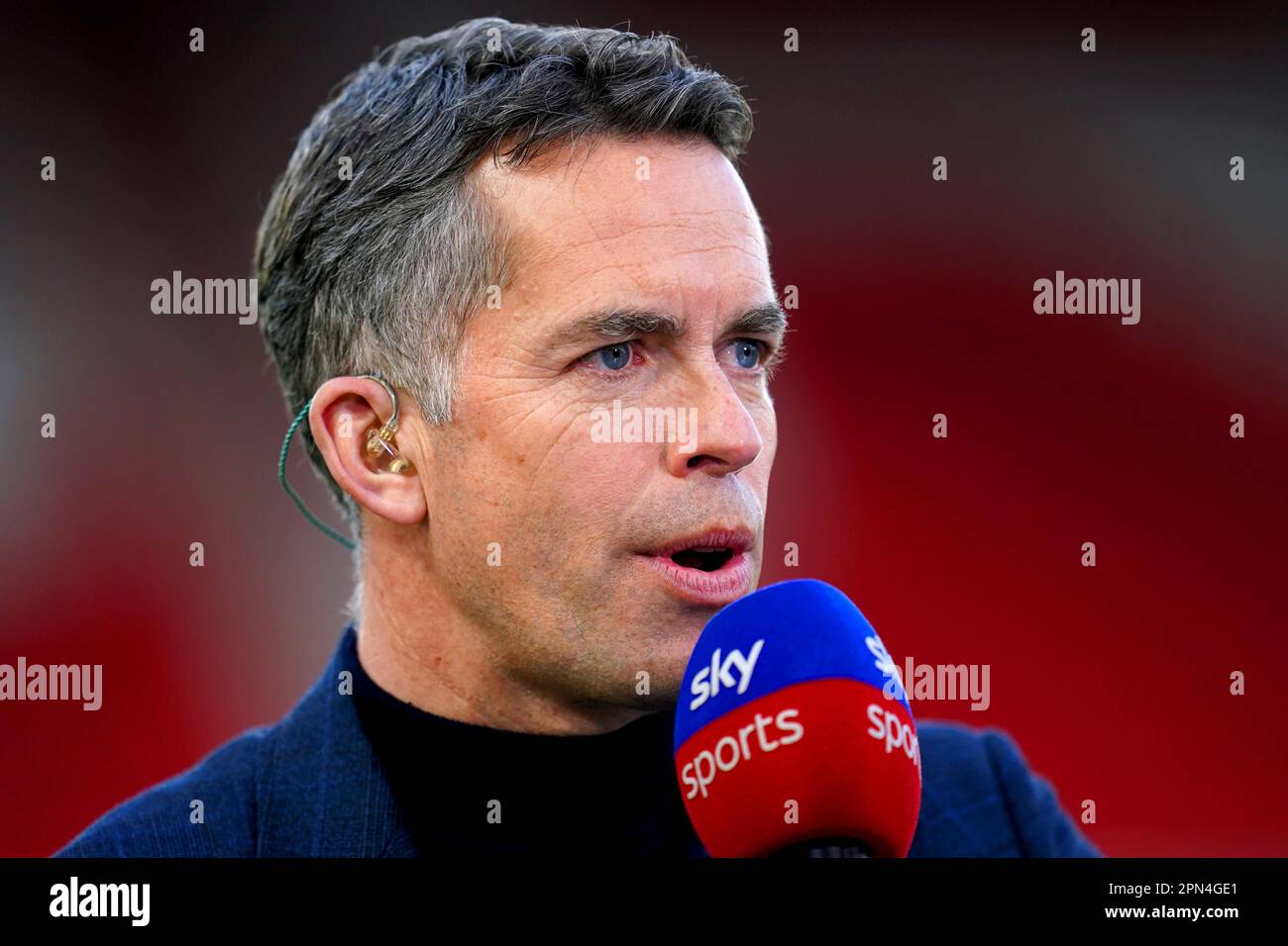 Sky Sports presenter David Jones at the end of the Premier League match ...