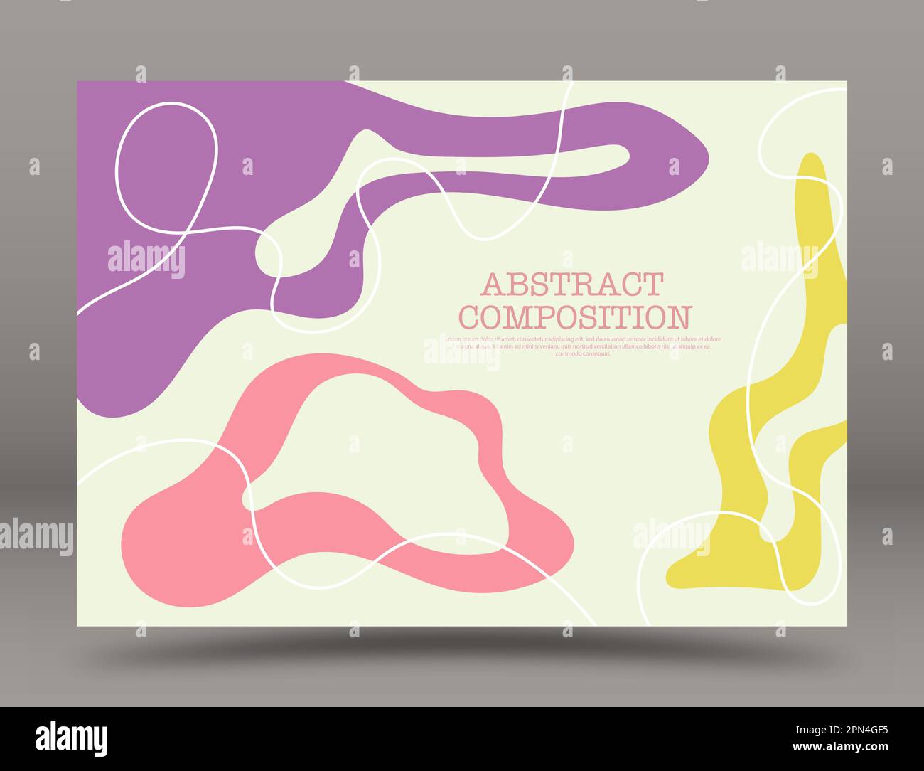 Abstract background with deformed shapes and lines. A simple color ...