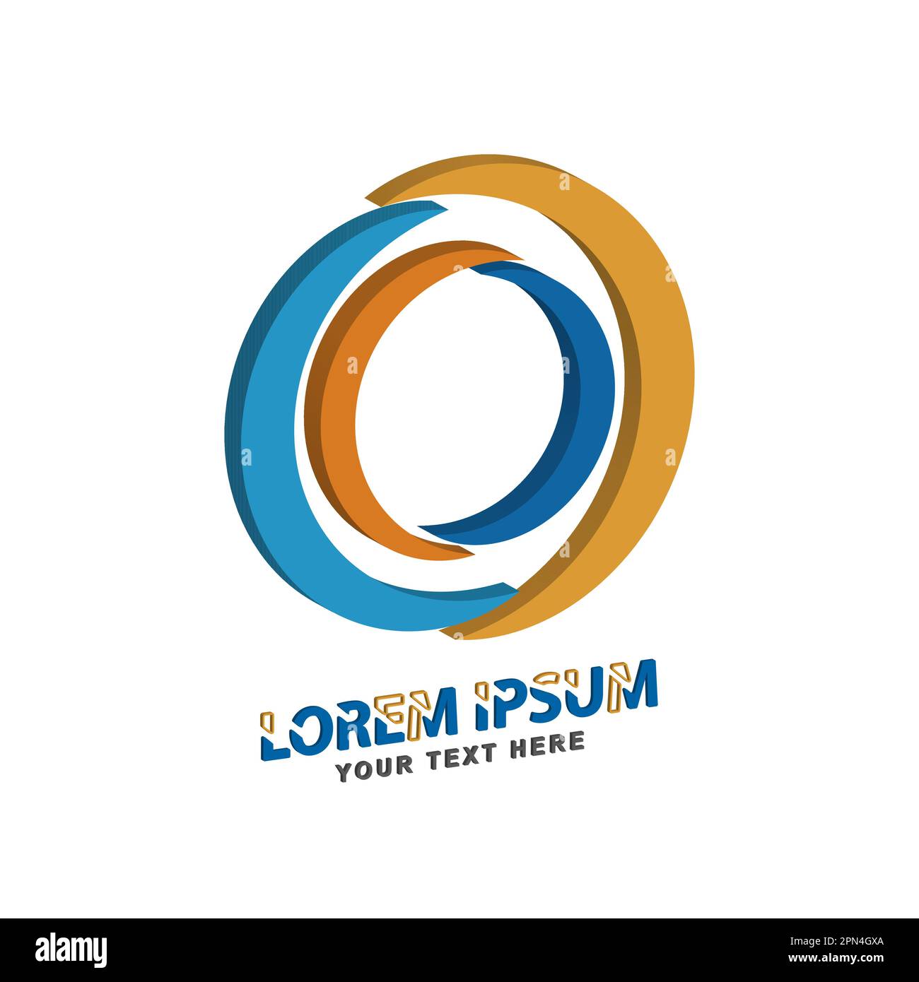 A circle with separated elements. 3d template for logo design, website ...